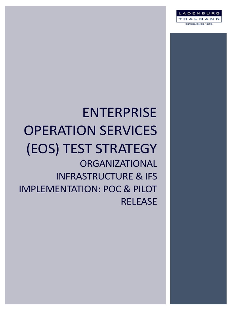 EOS - IfS Implementation - Test Strategy V0.4 | PDF | Software Testing ...