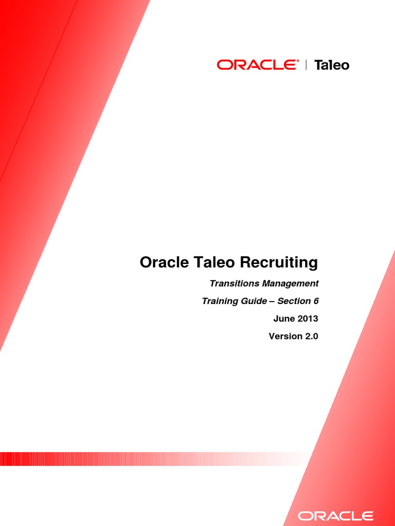 06 Oracle Taleo Transitions Management v2.0 | PDF | Recruitment | Computing