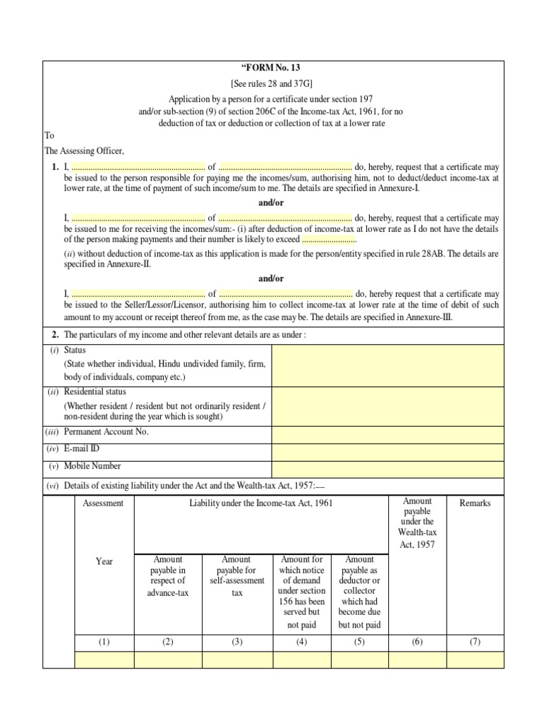"FORM No. 13 | PDF | Taxation | Taxes