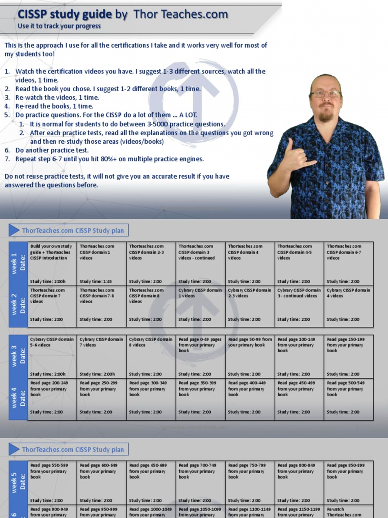 ThorTeaches CISSP Study Plan | PDF | Cognition | Learning