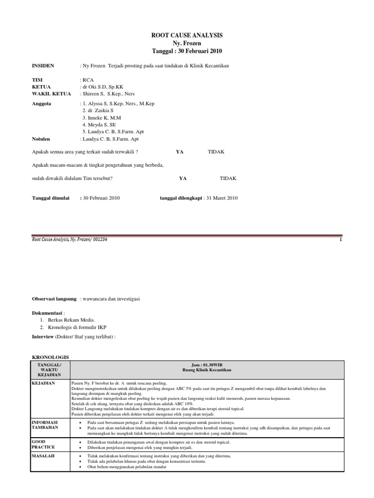 Contoh Root Cause Analysis | PDF