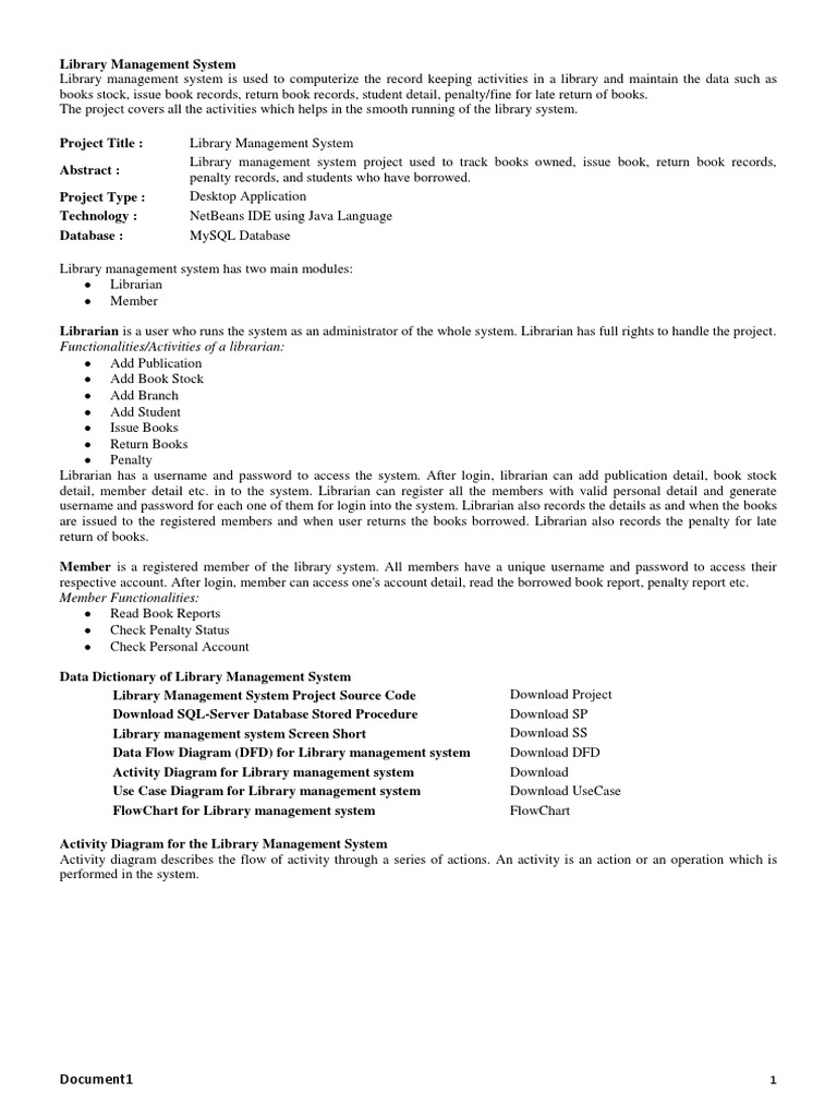 Project Report - Library Management System | Download Free PDF ...