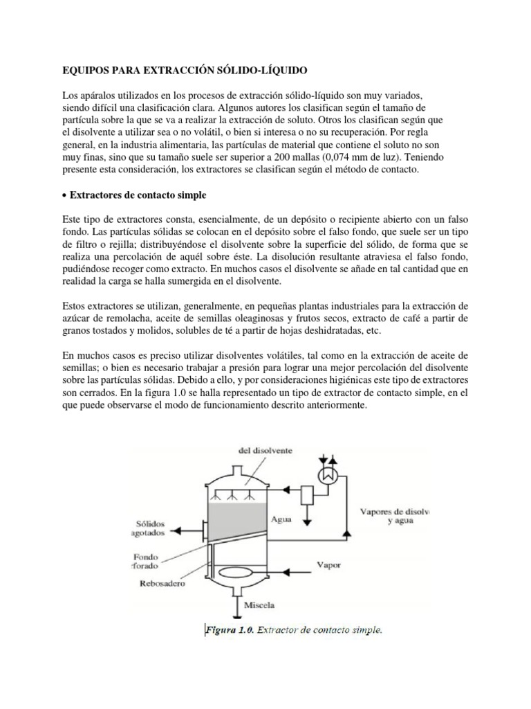 Equipos de Extracción Sólido-Líquido | Fase (materia) | Concentración