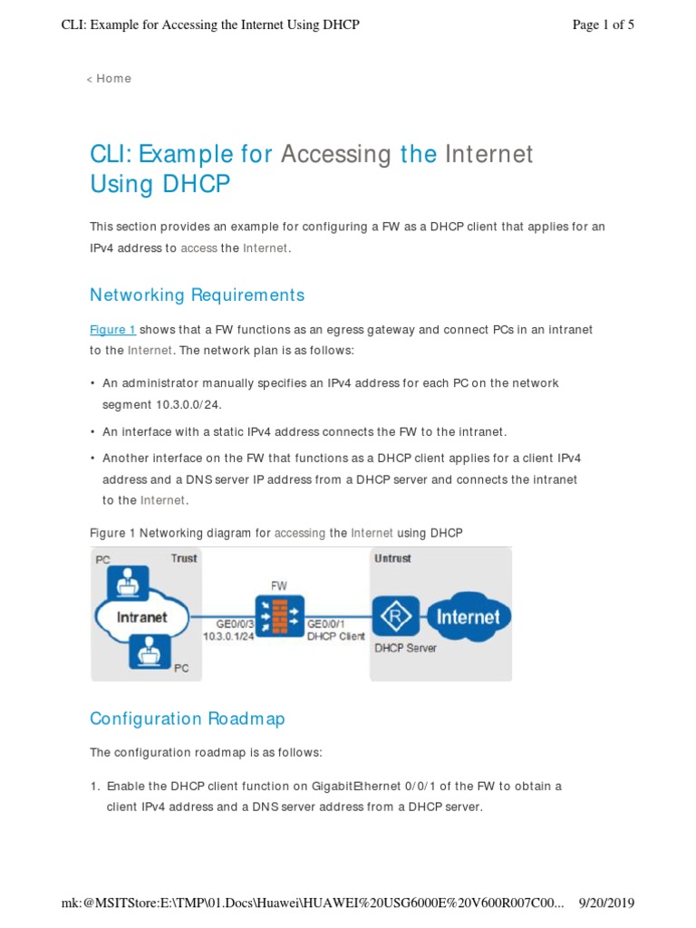 Cau Hinh Internet Using DHCP | PDF | Ip Address | Domain Name System
