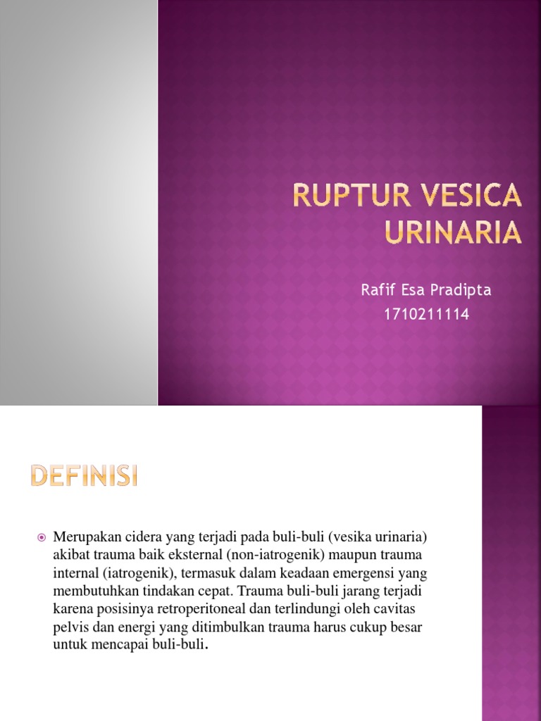 Ruptur Vesica | PDF