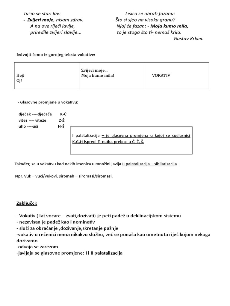 Vokativ (Folija) | PDF