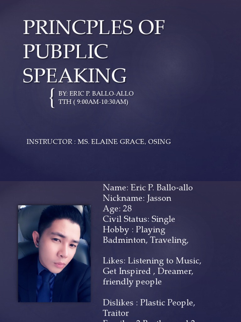 Principles of Public Speaking | PDF
