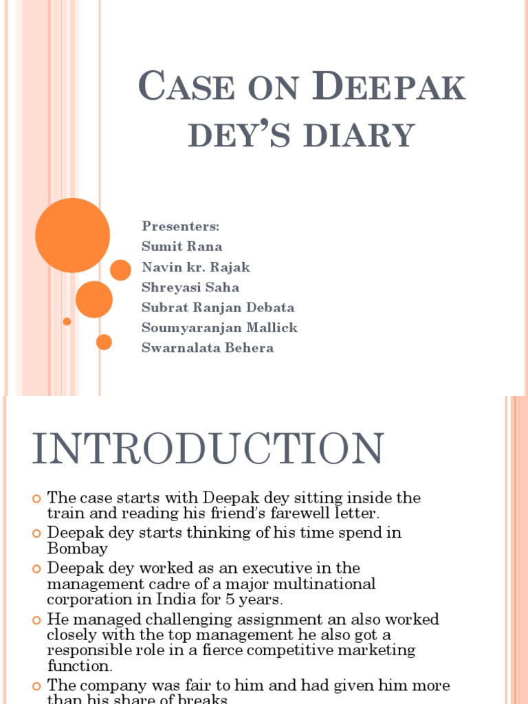 Deepak Dey's Career Dilemma Analysis | PDF | Behavior | Philosophical ...