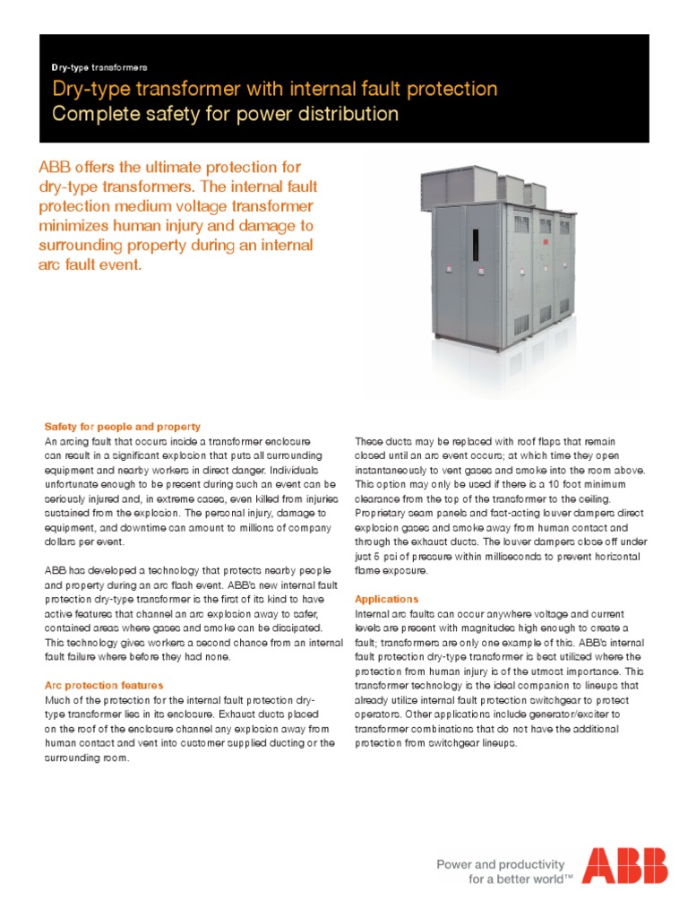 1LUB664001-LTE - Dry-Tpe Transformers With Internal Fault Protection ...