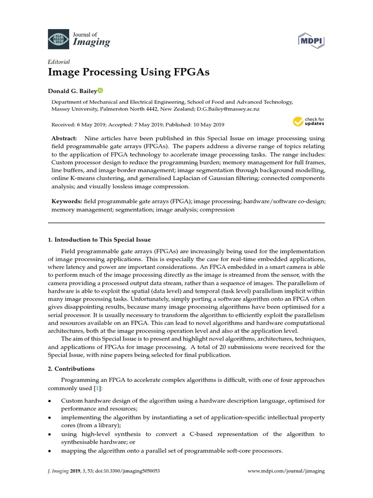 Image Processing Using Fpgas: Imaging | PDF | Data Compression | Field Programmable Gate Array