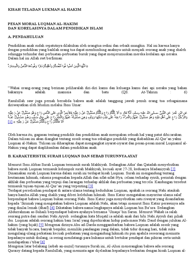 Kisah Teladan Lukman Al Hakim | PDF