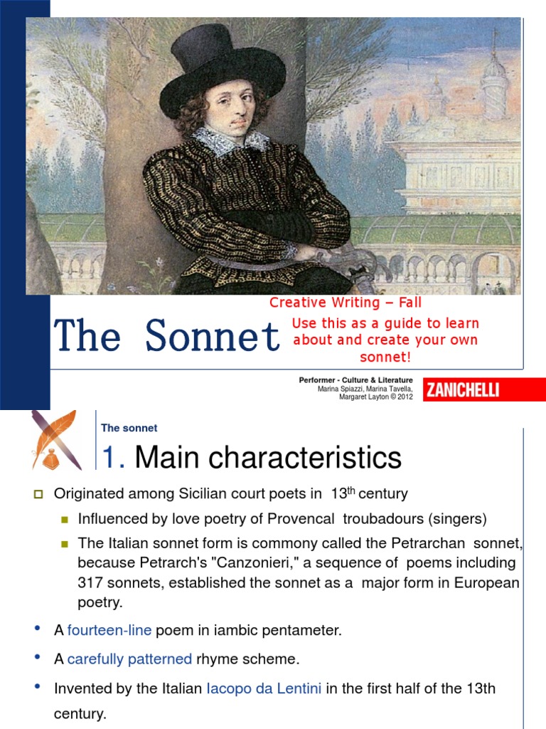 The Sonnet: Creative Writing - Fall Use This As A Guide To Learn About ...