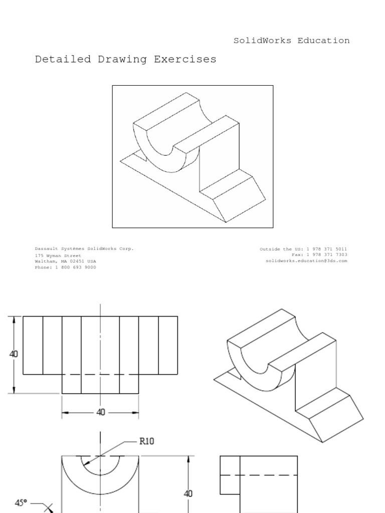 Detailed Drawing Exercises: Solidworks Education | PDF | Intellectual ...