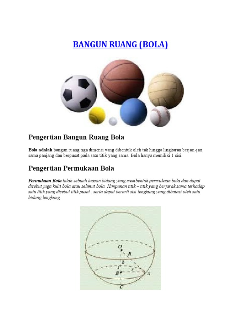 Bangun Ruang Bola | PDF | Metode & Bahan Ajar | Griya & Taman