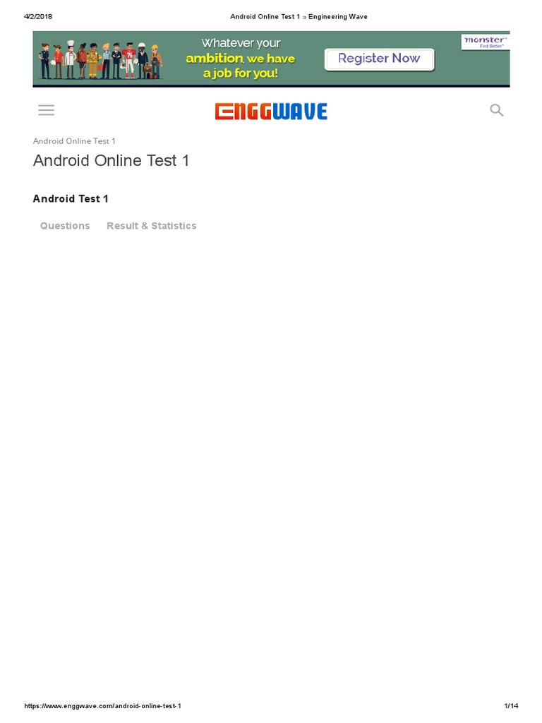 Android Online Test 1 | PDF | Interface (Computing) | Android ...