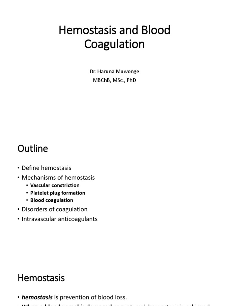 Hemostasis and Blood Coagulation | PDF | Coagulation | Platelet