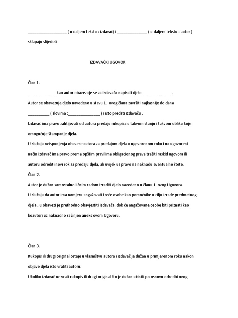 Izdavacki Ugovor | PDF