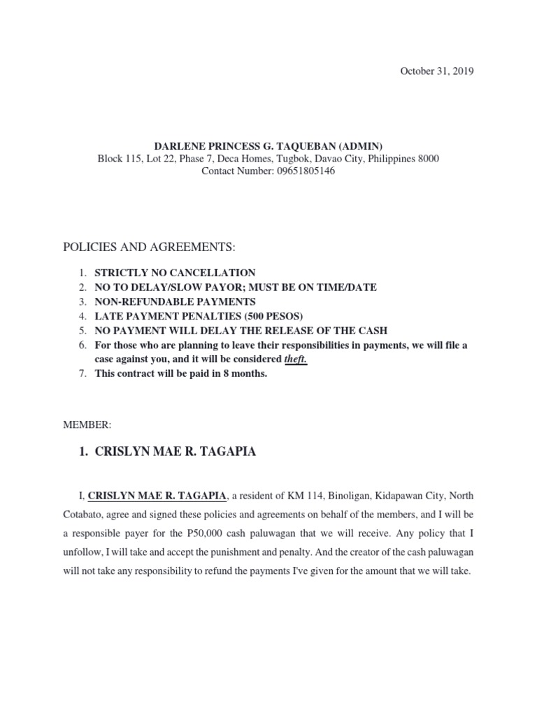 Agreement Dox | PDF | Payments | Money