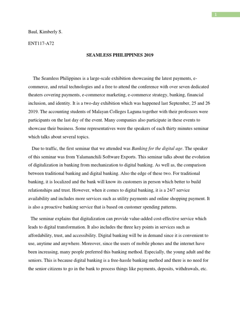 Ent117 Reflection Paper | PDF | Financial Literacy | Factoring (Finance)