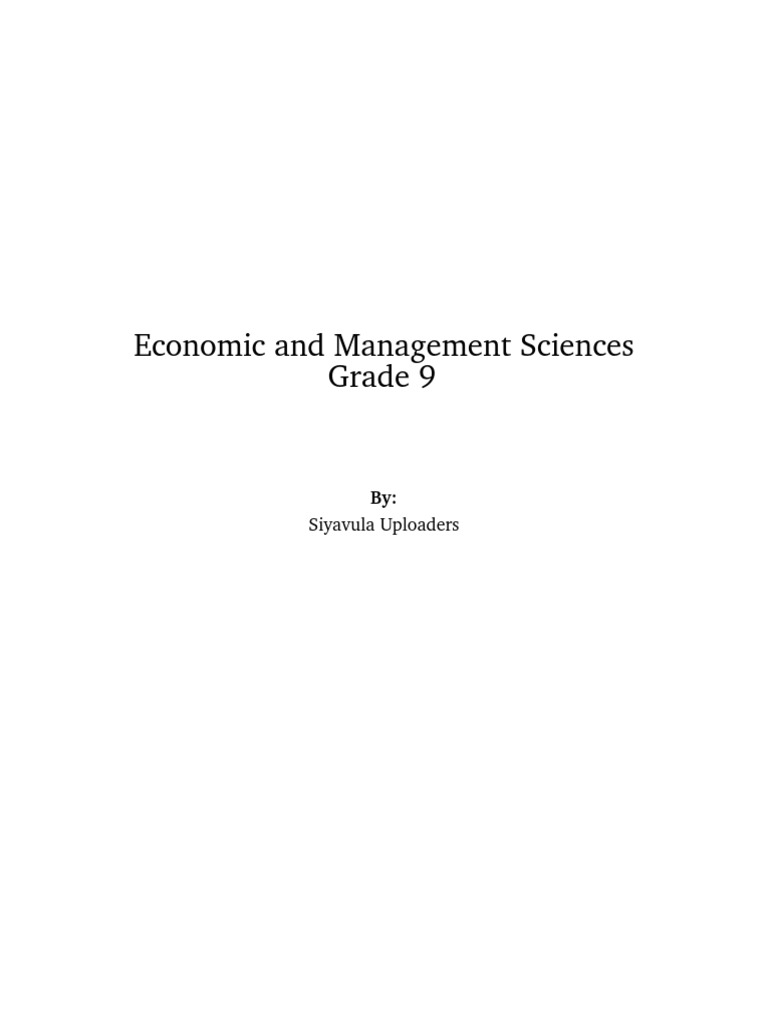 Economic and Management Sciences Grade 9 1.1 | PDF | Supply And Demand ...
