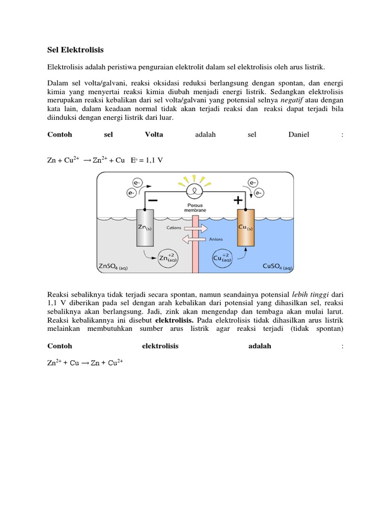 Sel Elektrolisis | PDF