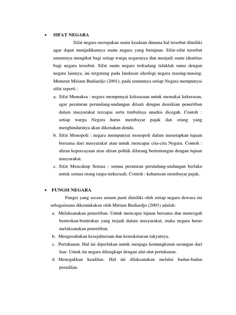 Sifat, Fungsi, Dan Tujuan Negara | PDF