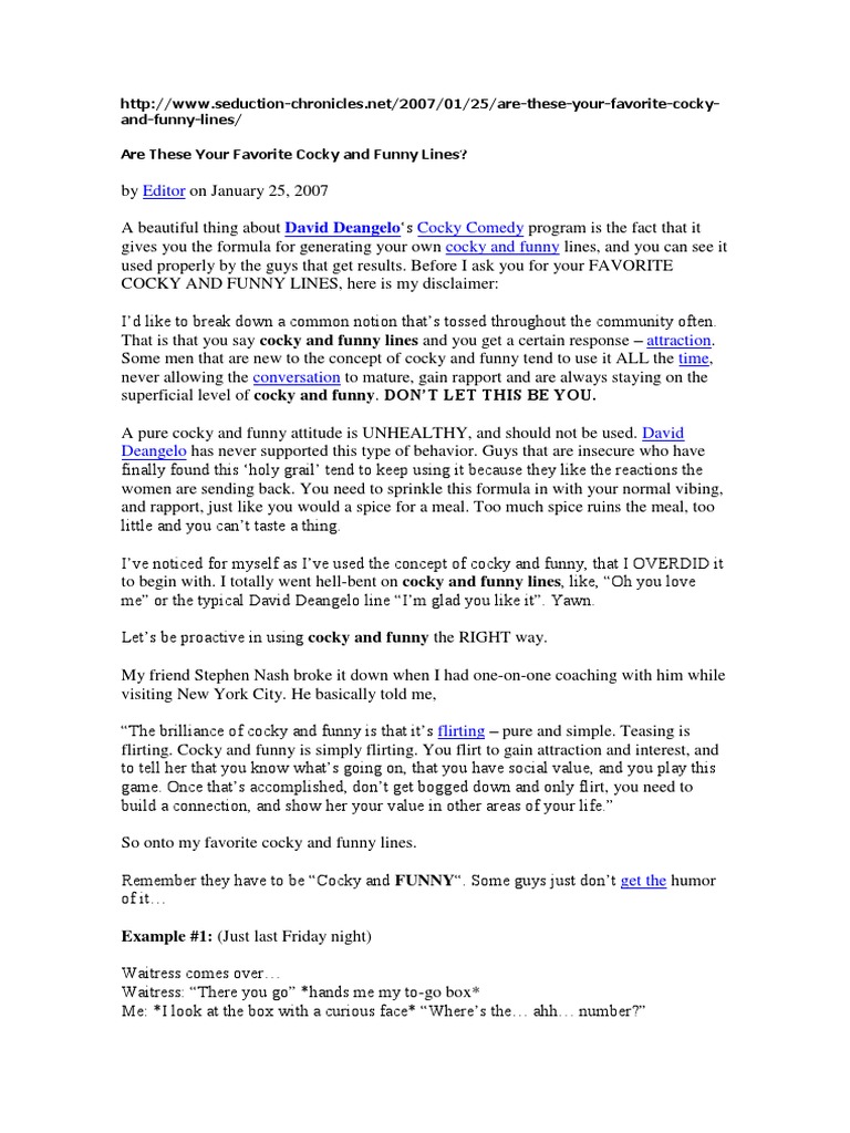 Editor Cocky Comedy Cocky and Funny: David Deangelo | PDF | Language ...