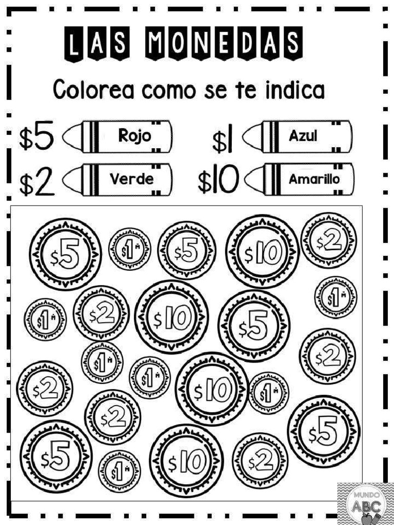 Hojas De Trabajo Con Monedas Para Primer Grado Dinero Y Monedas Primer