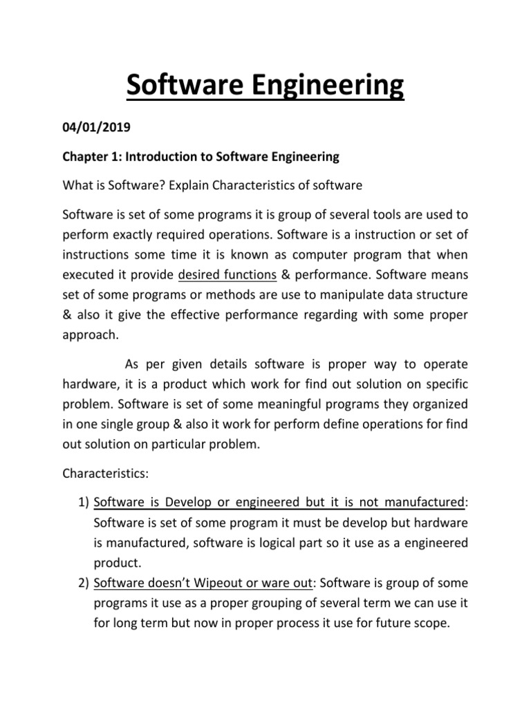 04/01/2019 Chapter 1: Introduction To Software Engineering | PDF ...