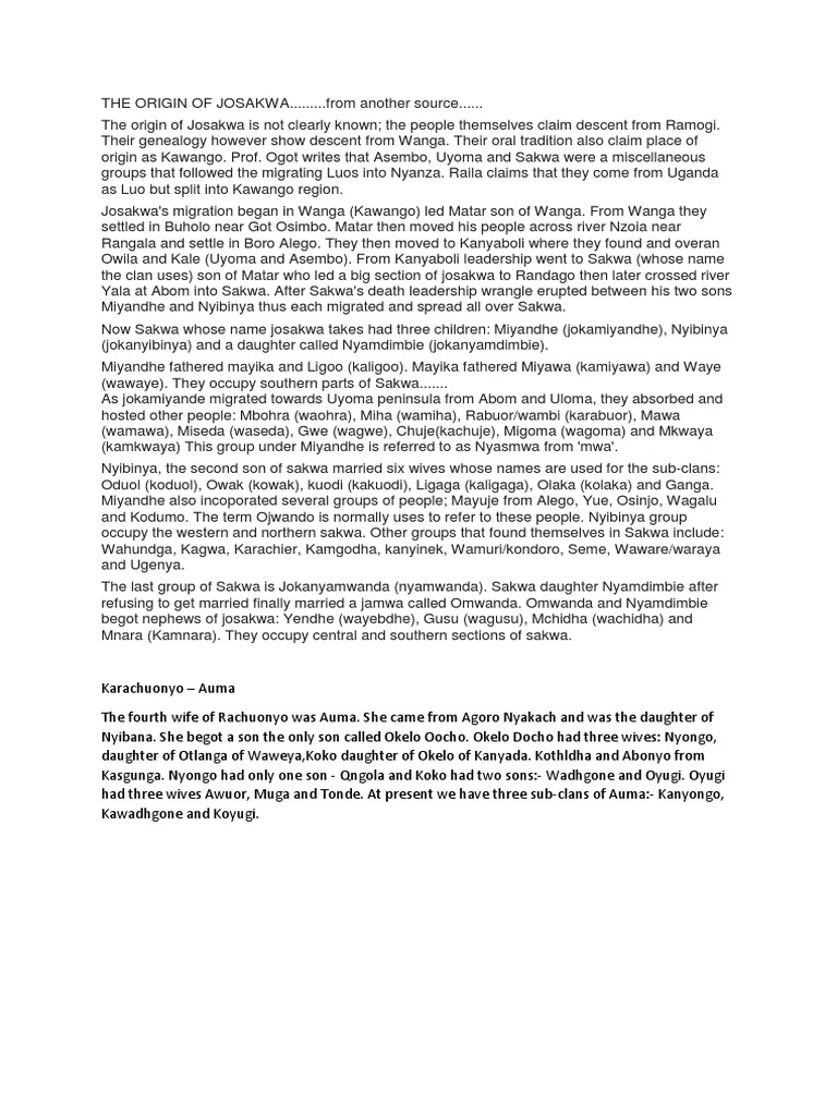 Luo | PDF | Ethnicity | Kenya