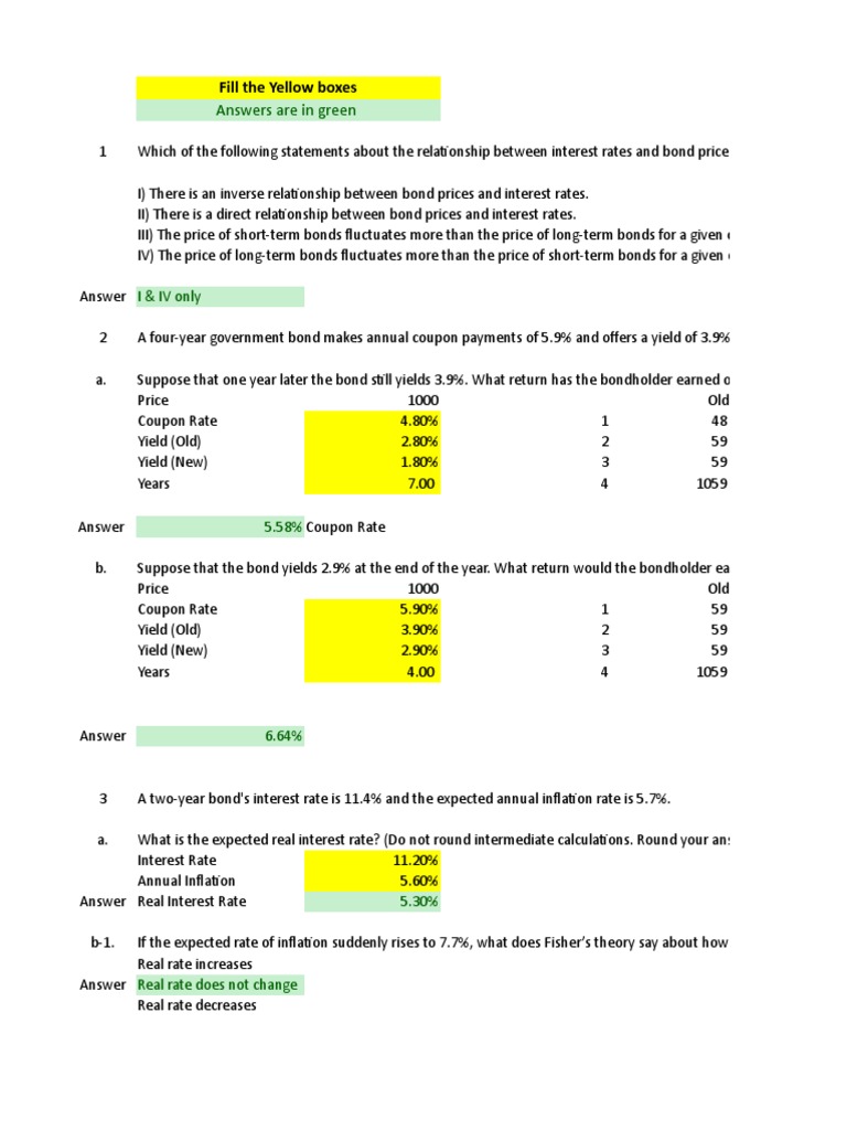 Inverse relationship between bond prices and interest rates | PDF ...