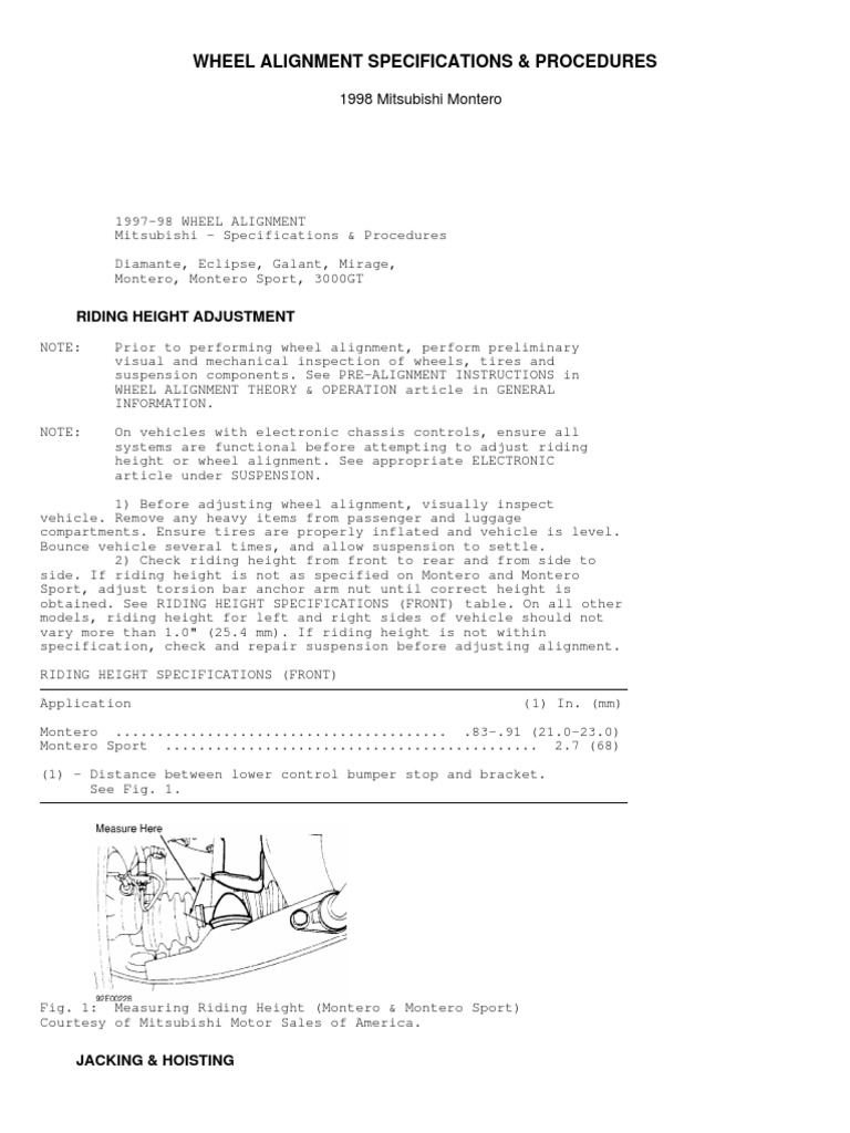 Wheel Alignment Specs and Procedures | PDF | Motor Vehicle | Vehicle Parts