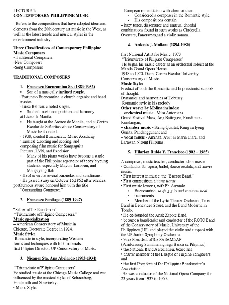 LECTURE 1 Traditional Composers | PDF | Composers | Chamber Music
