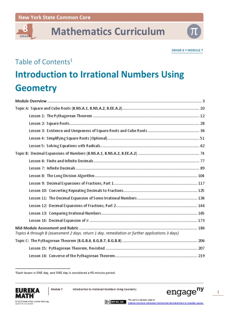 Math g8 m7 Teacher Materials PDF | PDF | Numbers | Decimal