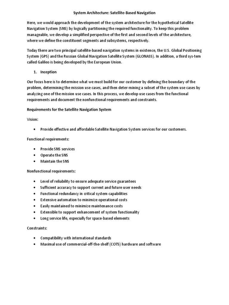 System Architecture: Satellite-Based Navigation | PDF | Abstraction ...