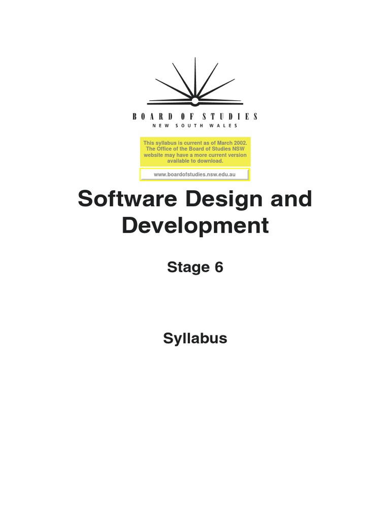 Softwaredesign Syl | PDF | Software Development | Programming Language