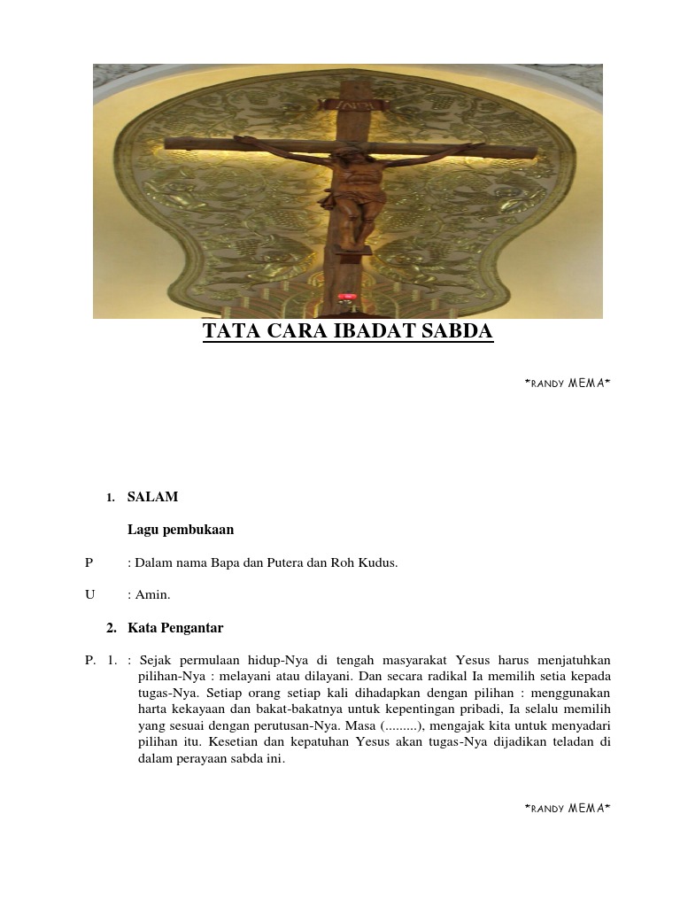 Tata Cara Ibadat Sabda Katolik | PDF