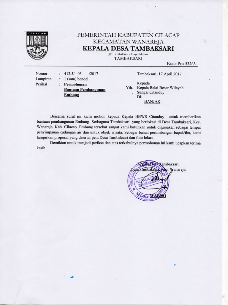 Proposal Embung Tambaksari | PDF