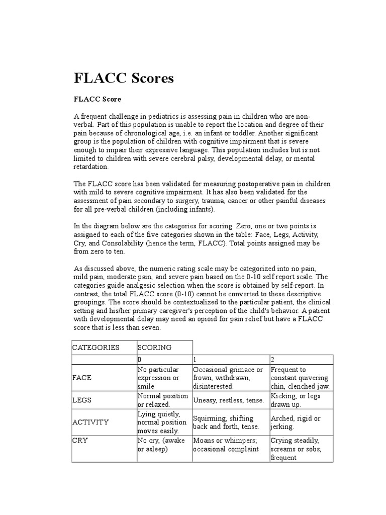 FLAAC | PDF | Pain Management | Pain