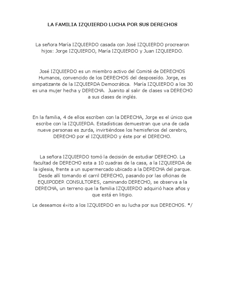 La Familia Izquierdo | PDF