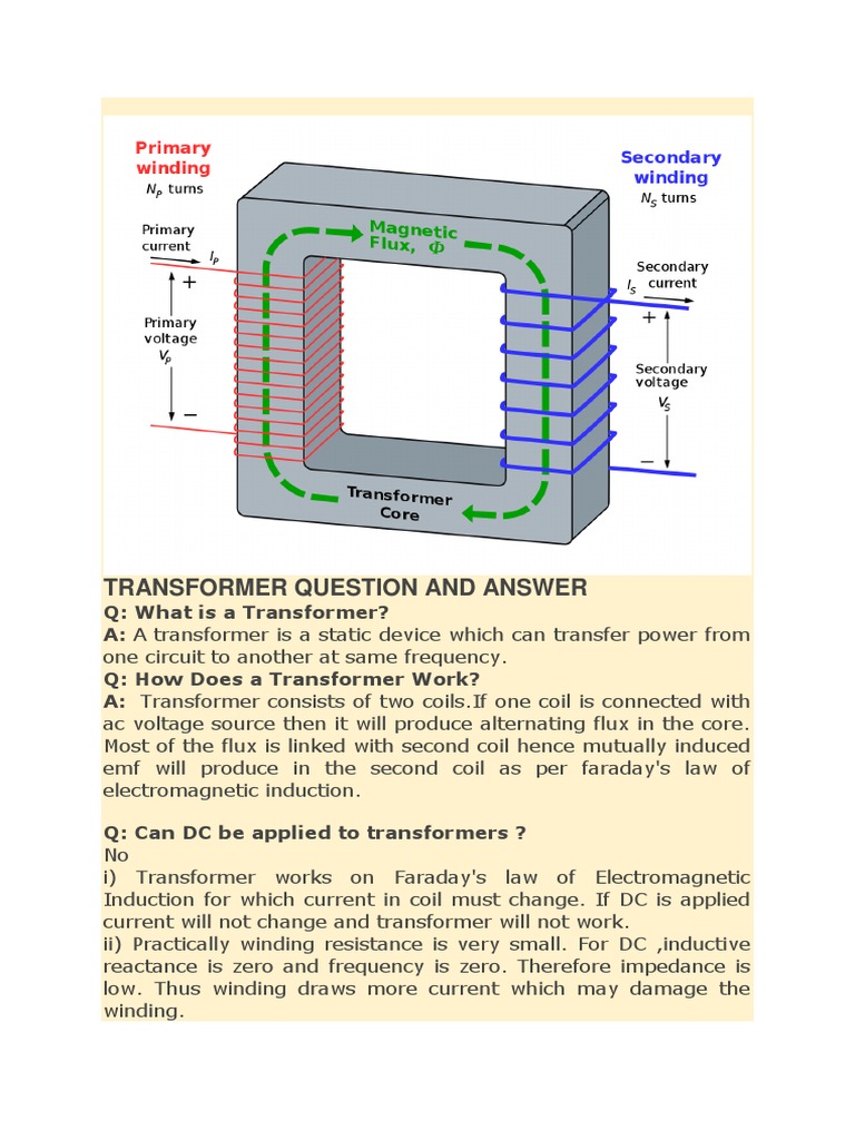 Transformer Question and Answer | Download Free PDF | Transformer ...