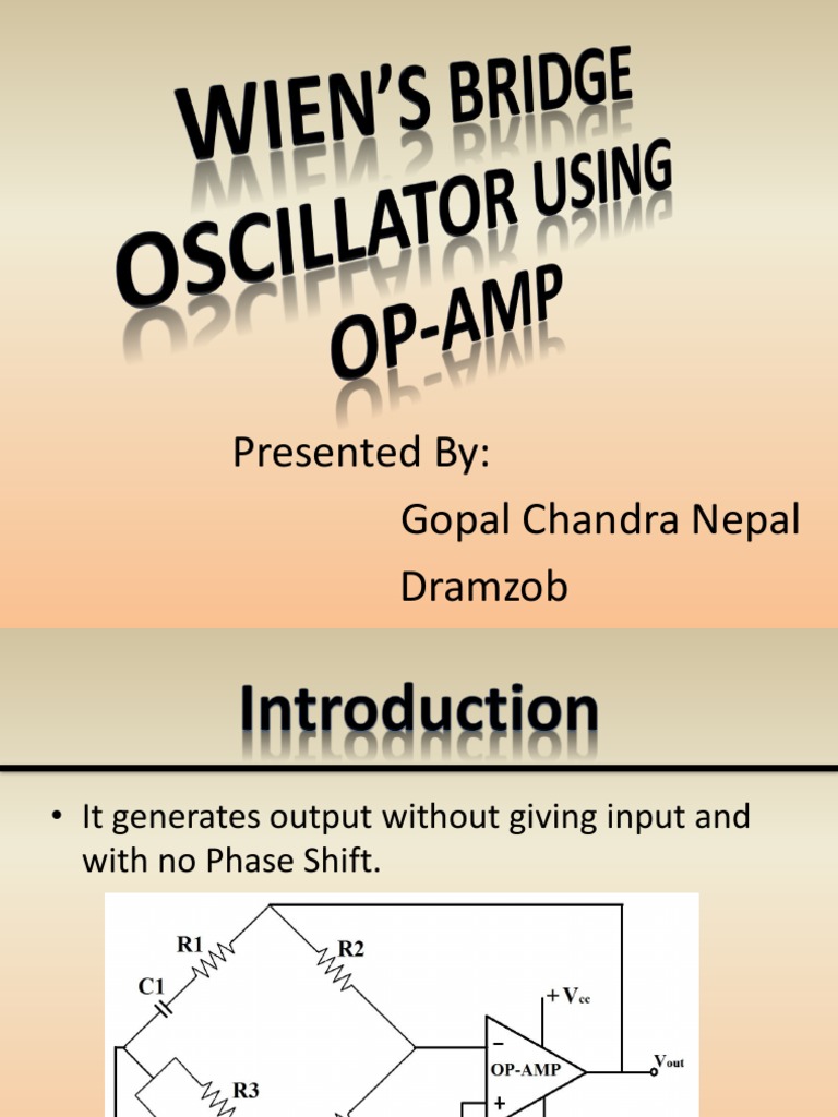 Wien S Bridge Oscillator Using Op Amp PDF | PDF | Operational Amplifier ...