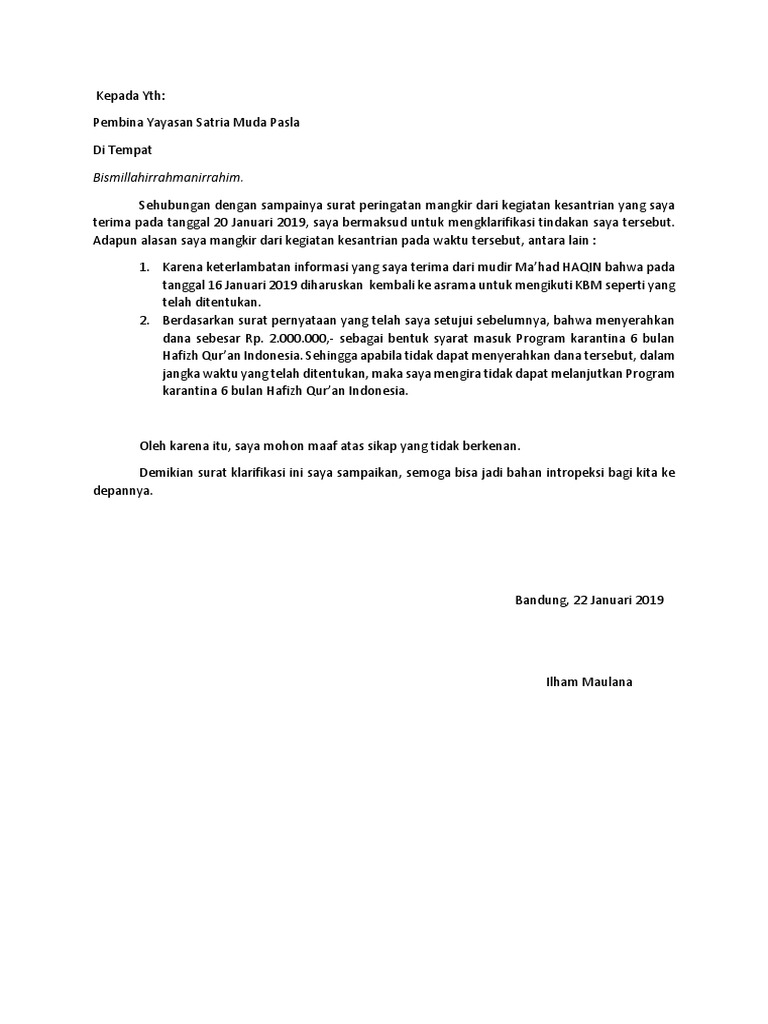 Surat Mangkir | PDF
