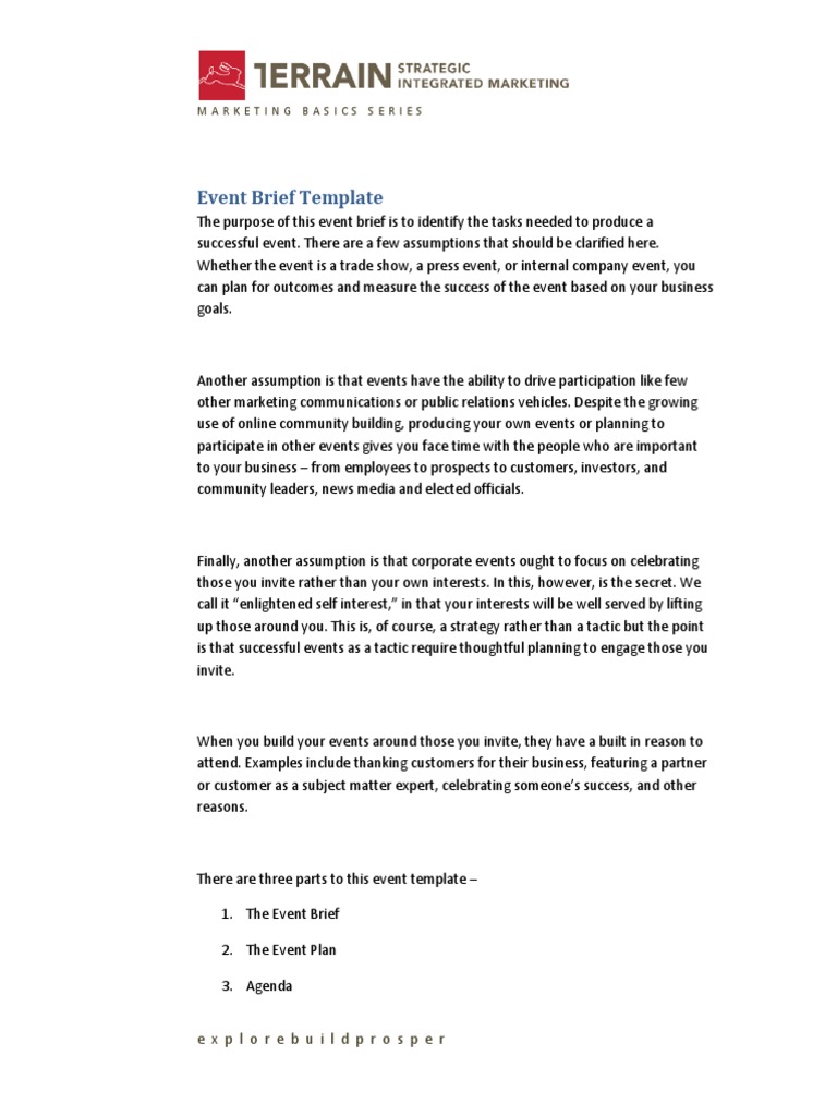 Event Brief Template for Success | PDF | Public Relations | Marketing