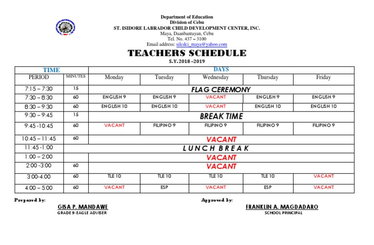 8 Teachers Load | PDF
