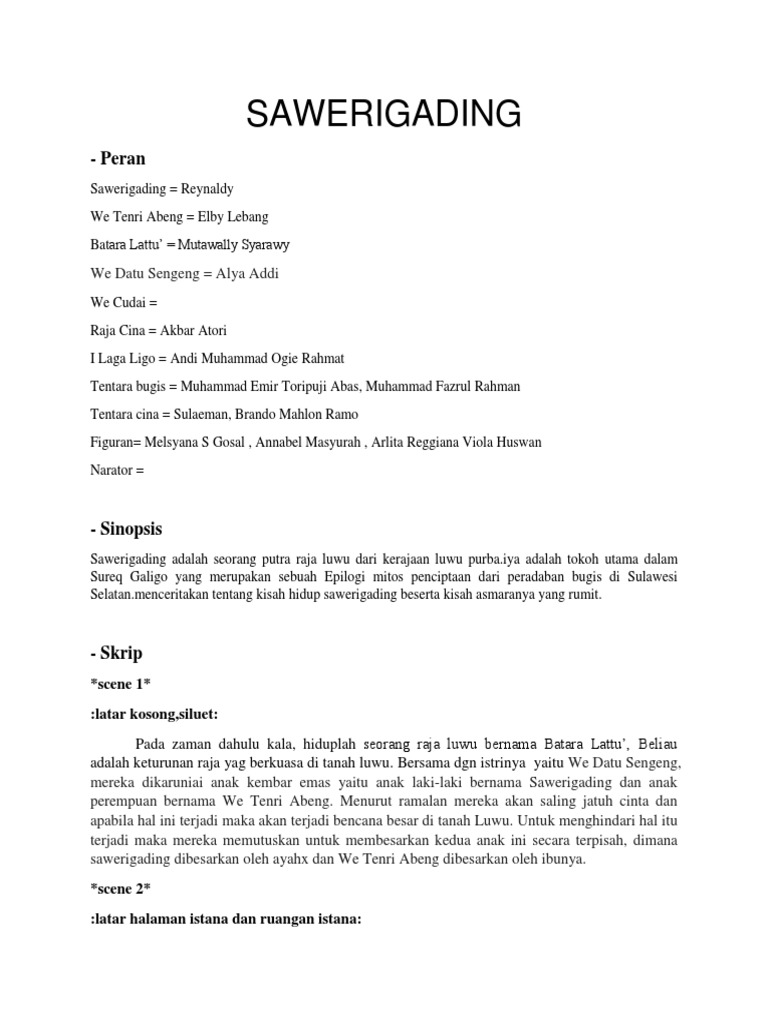 Sawerigading | PDF