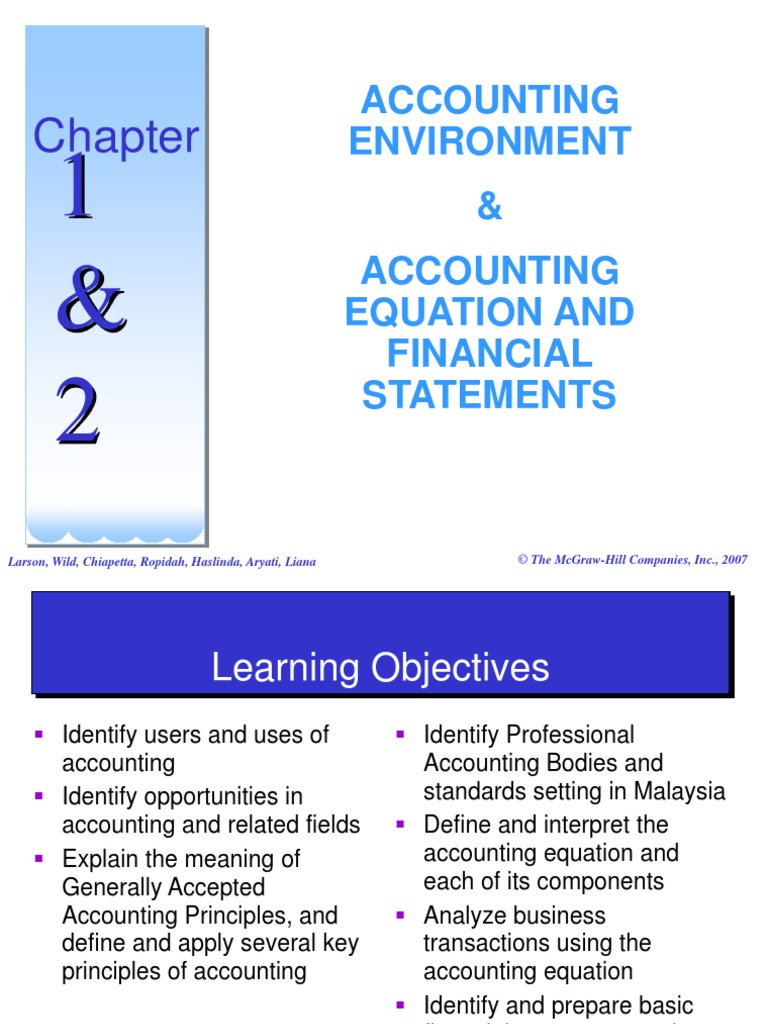 Accounting Environment & Accounting Equation and Financial Statements ...