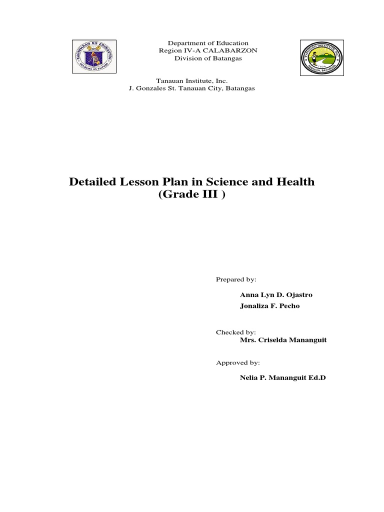 Detailed Lesson Plan in Science and Health (Grade III) | PDF | Plants ...