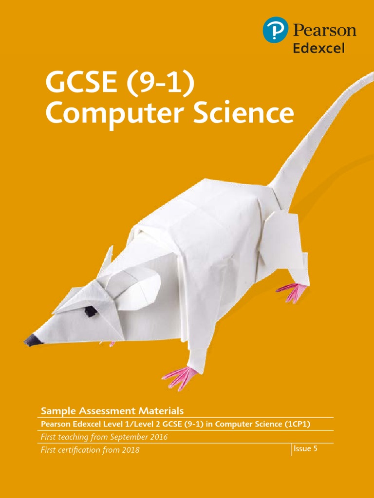 GCSE Computer Science 2016 Sample Assessment Materials PDF | PDF ...