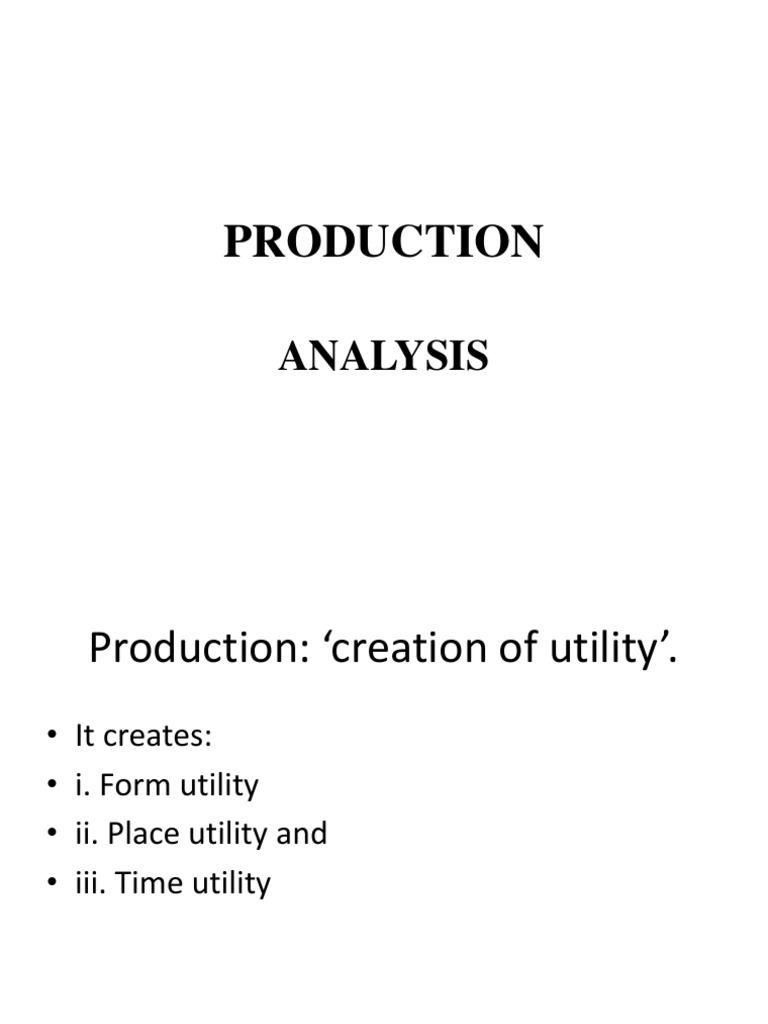 Production Analysis | PDF